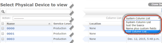 Column selection for list views in v9.3.0