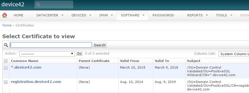 SSL Certificate Management with Device42