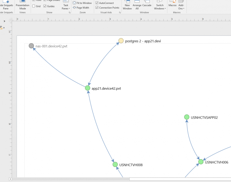 Import a Device42 Dependency or Topology Chart Into Visio