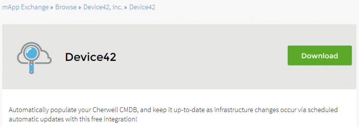 Integration listing on Cherwell's mApp Exchange