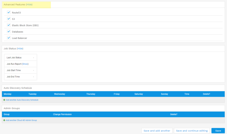 New Affinity Group and Database Connectivity Widgets, AWS Roles Editor ...