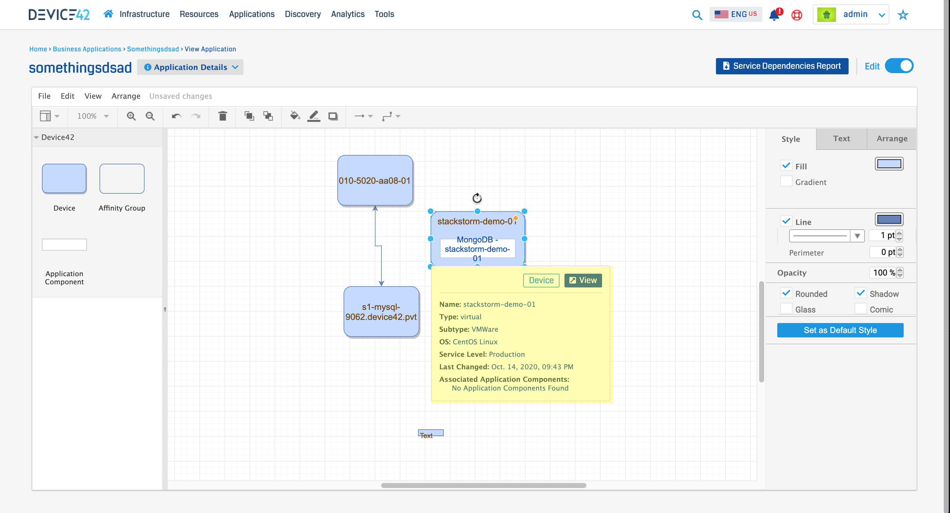 Devices List Page and Business Application Canvas User Interface ...