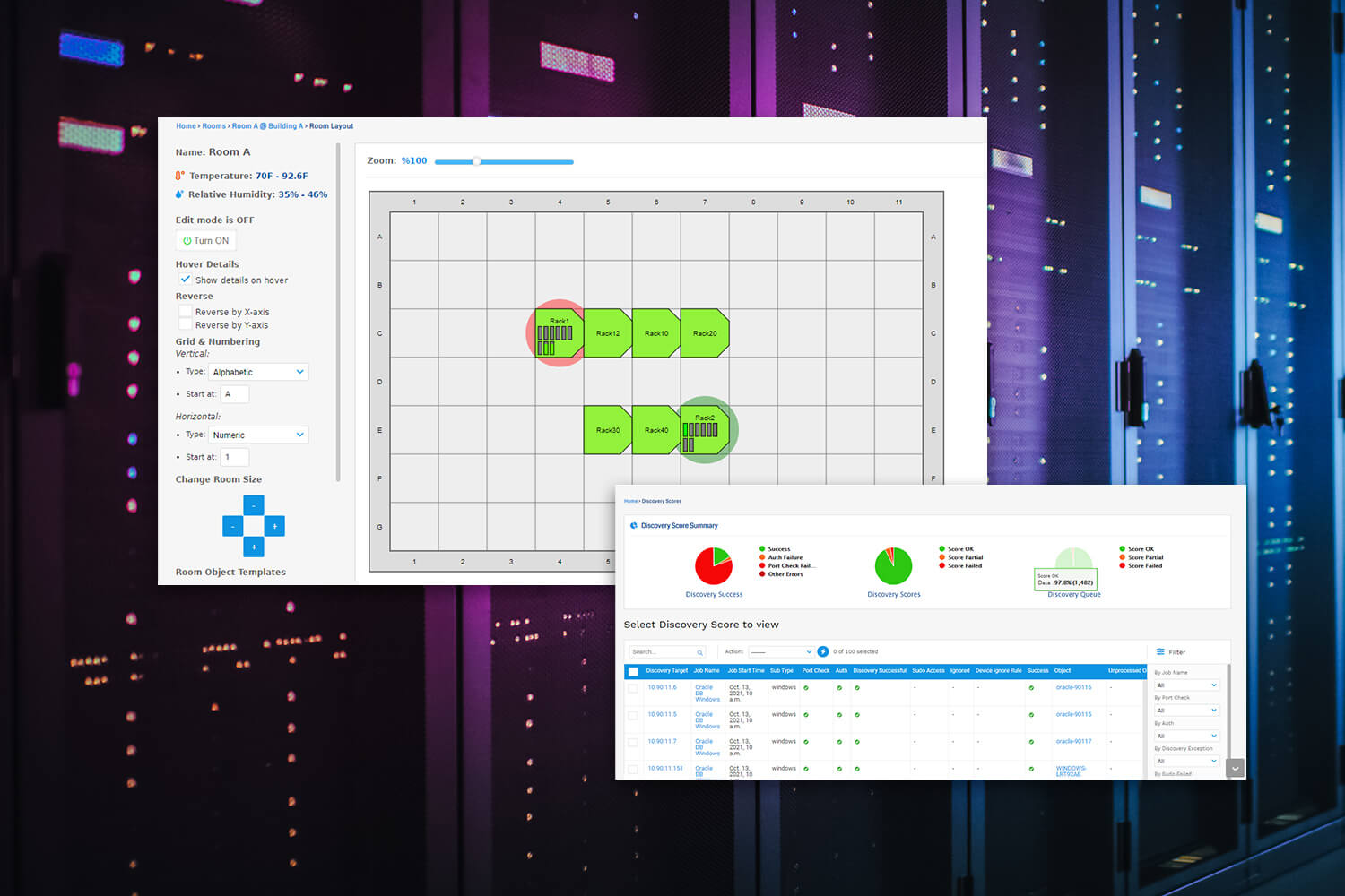 Temperature and Humidity Display for Data Centers, Interactive Pie ...