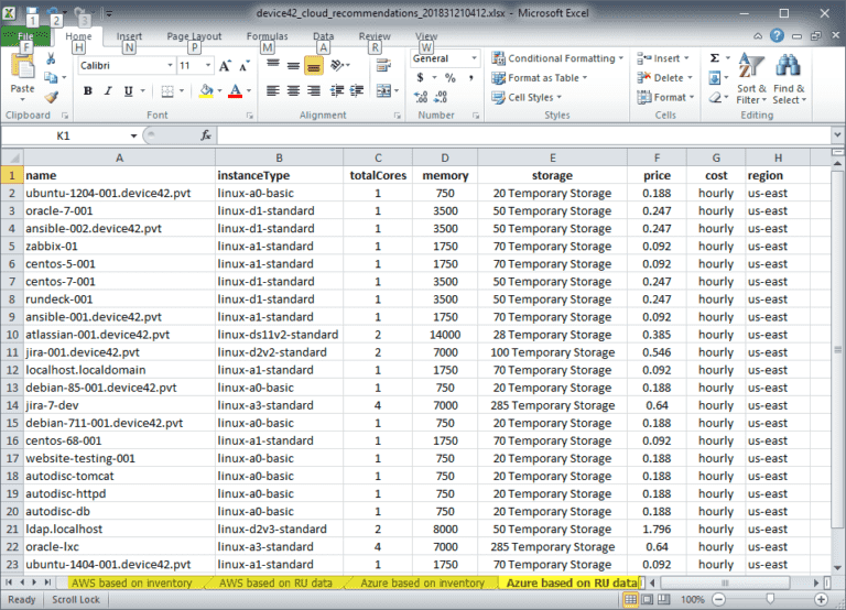 Cloud Recommendation Engine (CRE) Features | Device42 Software